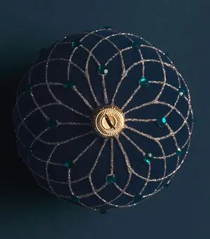 Harrods Glitter Criss-cross Bauble
