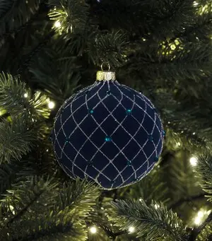 Harrods Glitter Criss-cross Bauble