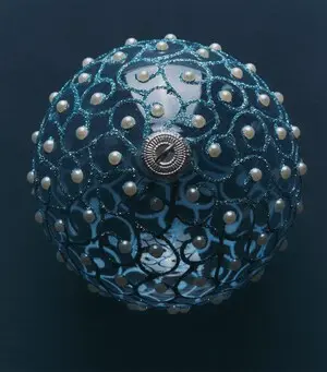 Harrods Glass Glitter Swirl Bauble