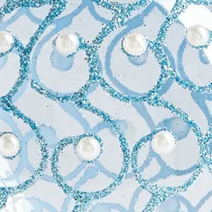 Harrods Glass Glitter Swirl Bauble