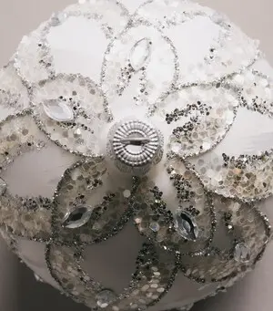 Harrods Glass Glitter Flower Bauble