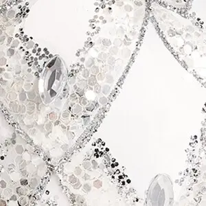 Harrods Glass Glitter Flower Bauble