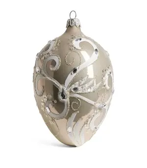 Harrods Embellished Egg Tree Decoration - Silver