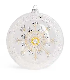 Harrods Glass Crystal Snowflake Bauble - White