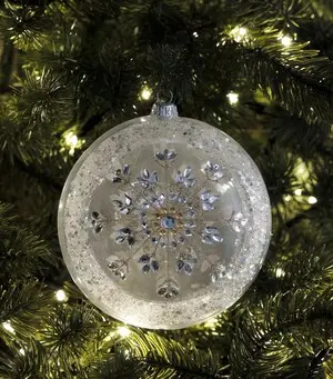 Harrods Glass Crystal Snowflake Bauble