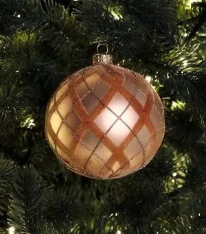 Harrods Glitter Tartan Bauble