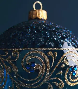 Harrods Glass Glitter Swirl Bauble
