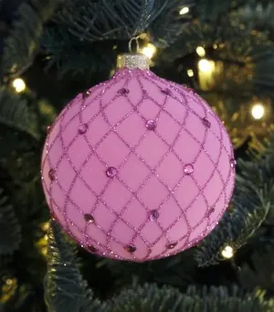Harrods Glitter Criss-cross Bauble
