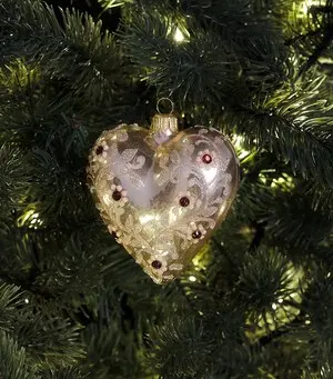 Harrods Metallic Heart Bauble