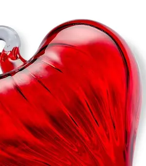 ARTIFACTUALLY Heart Shaped Glass Decoration With Polished Gold-tone Accent