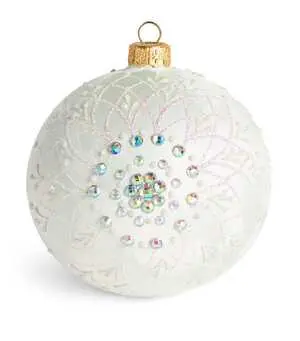Harrods Crystal-embellished Flower Bauble - Green