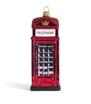 Harrods Telephone Box Christmas Decoration - Red