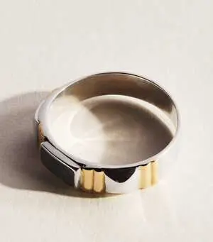FYR Sterling Yellow Gold And Onyx Bastet Ring