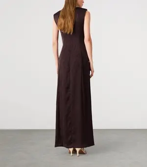 Maje Ruched Sleeveless Midi Dress