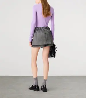 Maje Striped Rhinestone-embellished Skort