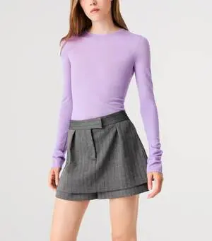 Maje Striped Rhinestone-embellished Skort
