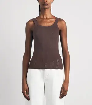 Sandro Pointelle Bow-detail Tank Top