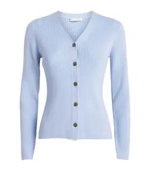 EMILIA WICKSTEAD Merino Wool Ash Cardigan - Blue