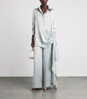 ABADIA Silk Draped Shirt