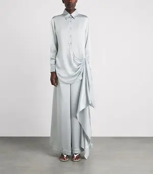 ABADIA Silk Draped Shirt