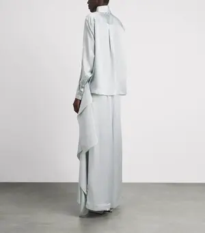 ABADIA Silk Draped Shirt