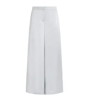 ABADIA Wide Leg Satin Trousers