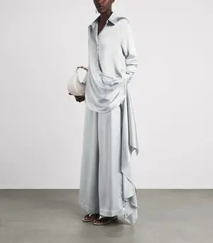 ABADIA Wide Leg Satin Trousers