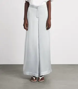 ABADIA Wide Leg Satin Trousers