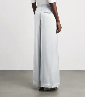 ABADIA Wide Leg Satin Trousers