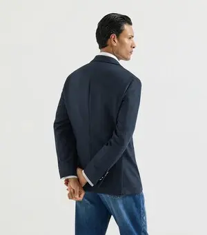 Brunello Cucinelli Mouliné Virgin Wool Twill Deconstructed Blazer