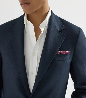 Brunello Cucinelli Mouliné Virgin Wool Twill Deconstructed Blazer