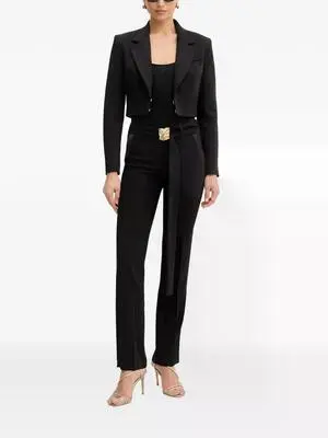FRACOMINA Logo-detail Cropped Blazer - Black