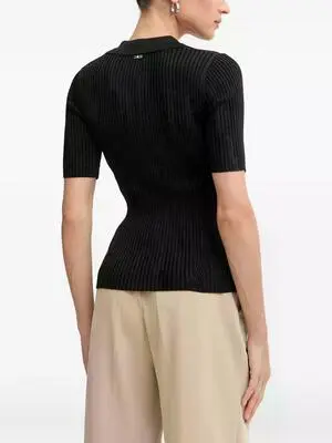 FRACOMINA Ribbed Knit Short Sleeve Top