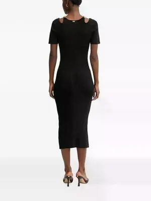 FRACOMINA Ribbed Cut-out Chain-link Midi Dress