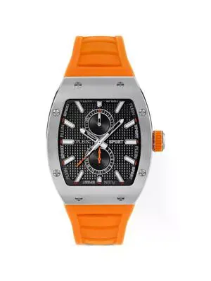 PLEIN SPORT Chronograph Watch With Dial And Orange Strap - Black