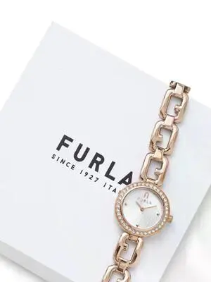 Furla Arco Chain 30mm Watch With Crystal-encrusted Bezel