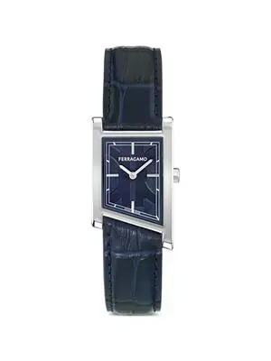 FERRAGAMO Asymétrique 39mm Watch With Dial And Leather Strap - Blue