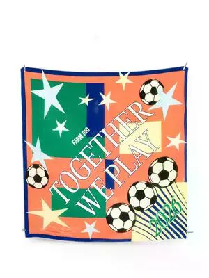 Farm Rio Graphic-print Star-motif Scarf - Orange
