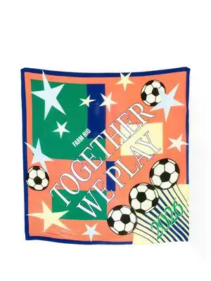 Farm Rio Graphic-print Star-motif Scarf - Orange