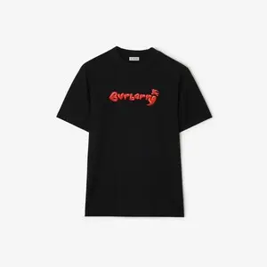 Burberry Heart Logo Cotton T-shirt - Black