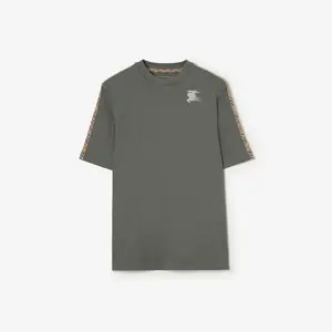 Burberry Check Trim Jersey T-shirt - Mid Grey