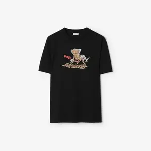 Burberry Beach Knight Cotton T-shirt - Black