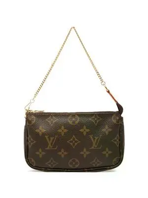 LOUIS VUITTON 2005 Monogram Mini Pochette Accessoires Handbag - Brown