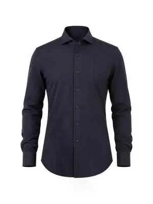 XACUS Micro-patterned Long-sleeve Shirt - Blue