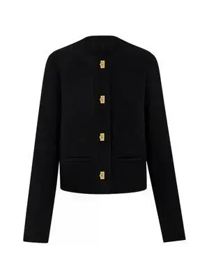 FERRAGAMO Wool And Cashmere Gancini Jacket - Black