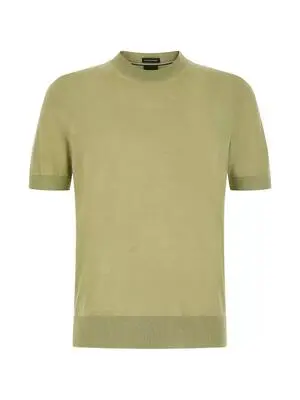 BOSS Virgin Wool Ribbed Trim T-shirt