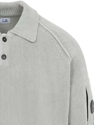 C.P. COMPANY Chenille Cotton Lens Polo Sweater