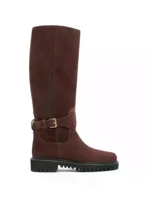 Valentino Garavani Vlogo Signature Split-leather Boots 40mm - Brown