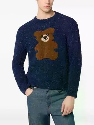 Moschino Teddy Bear Flecked Sweater - Blue