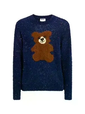 Moschino Teddy Bear Flecked Sweater - Blue